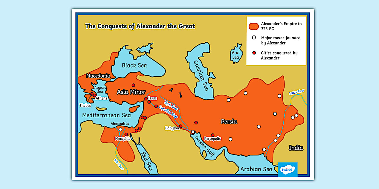 Map of the Greek Empire at Its Height Poster - Twinkl