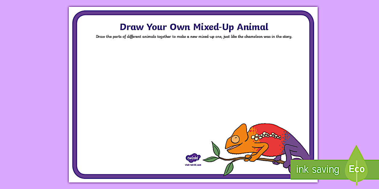Editable Draw Your Own Mixed-Up Animal Worksheet - Twinkl