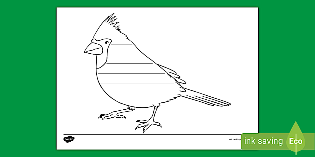 Cardinal Writing Template (teacher made) - Twinkl