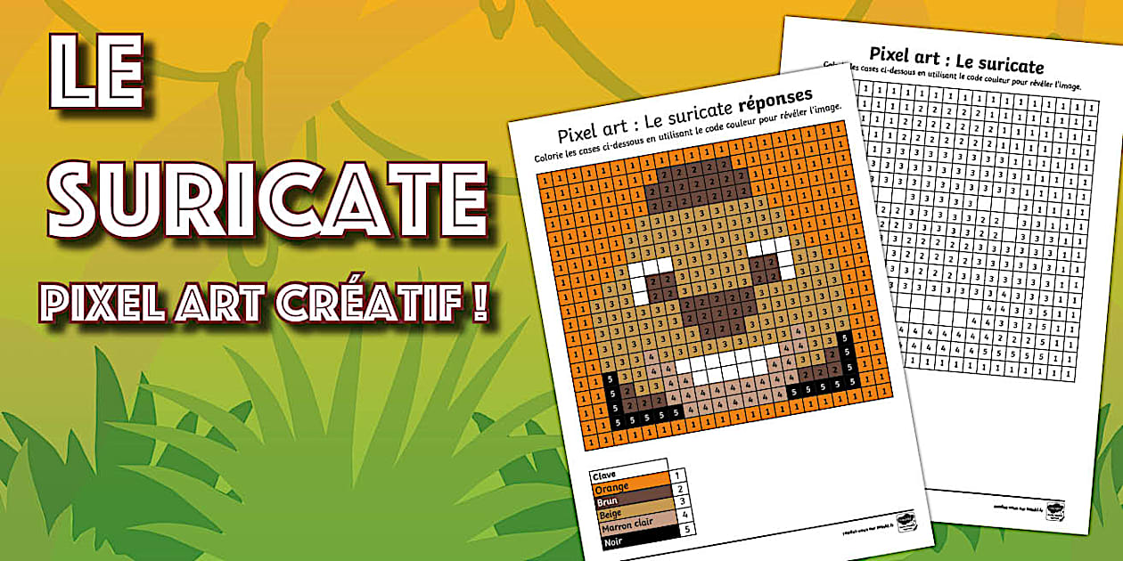 Pixel art : Le suricate - Twinkl Arts Plastiques