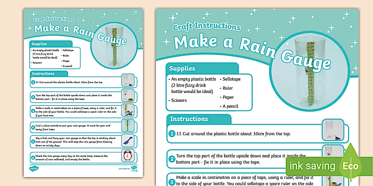 Black and White Make a Rain Gauge Craft Instructions