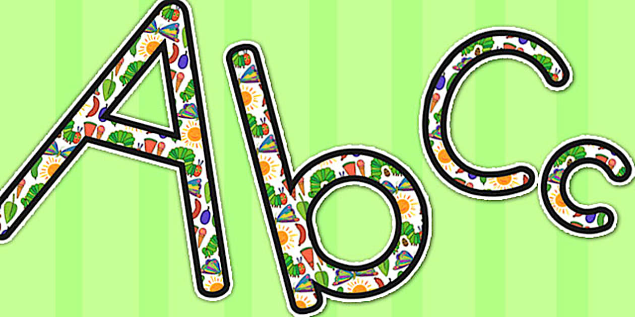 Display Lettering to Support Teaching on The Very Hungry Caterpillar