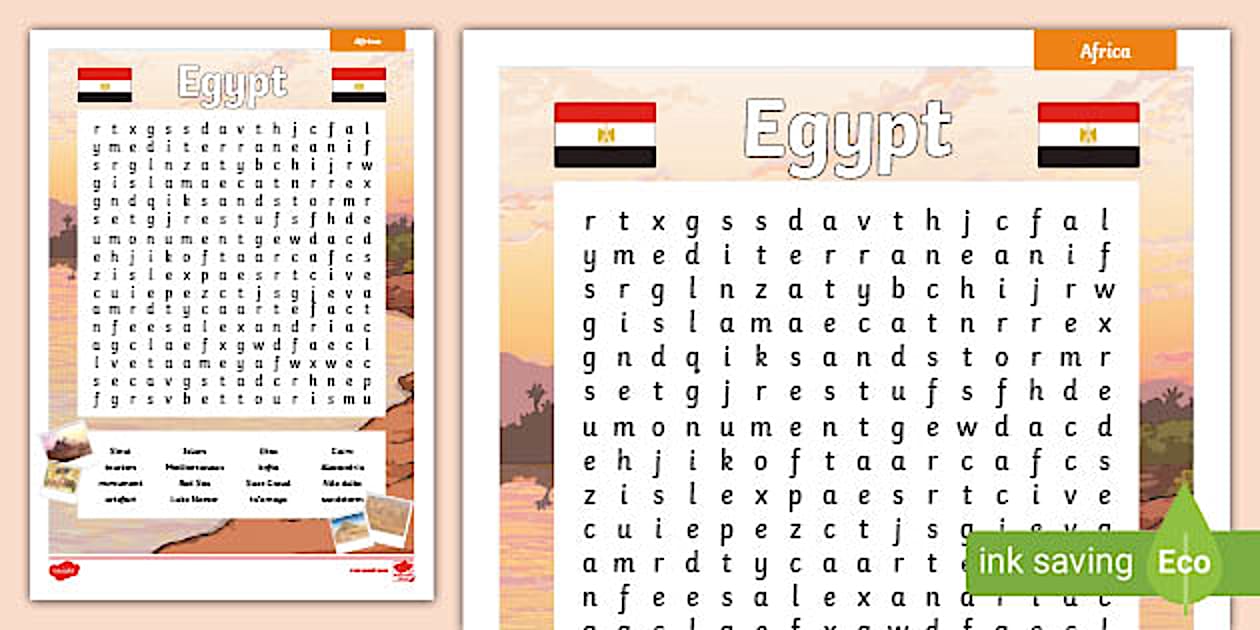 KS2 Egypt Word Search - Geography - Africa - KS2 - Twinkl