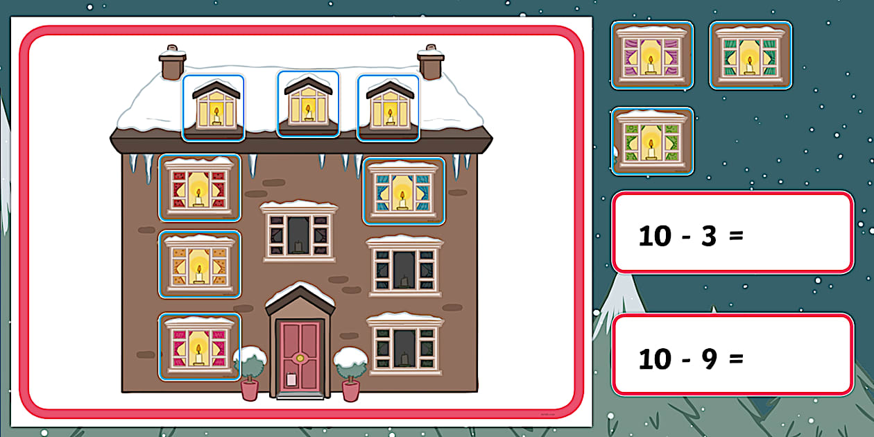 Ten Little Lights Subtraction Up to 10 Activity - Twinkl