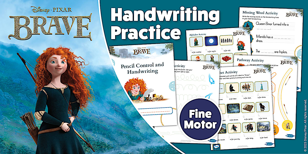 Brave: Pencil Control and Handwriting Booklet
