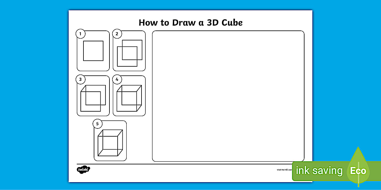 How to Draw a 3D Cube Activity | Twinkl | 3D Shapes | KS1