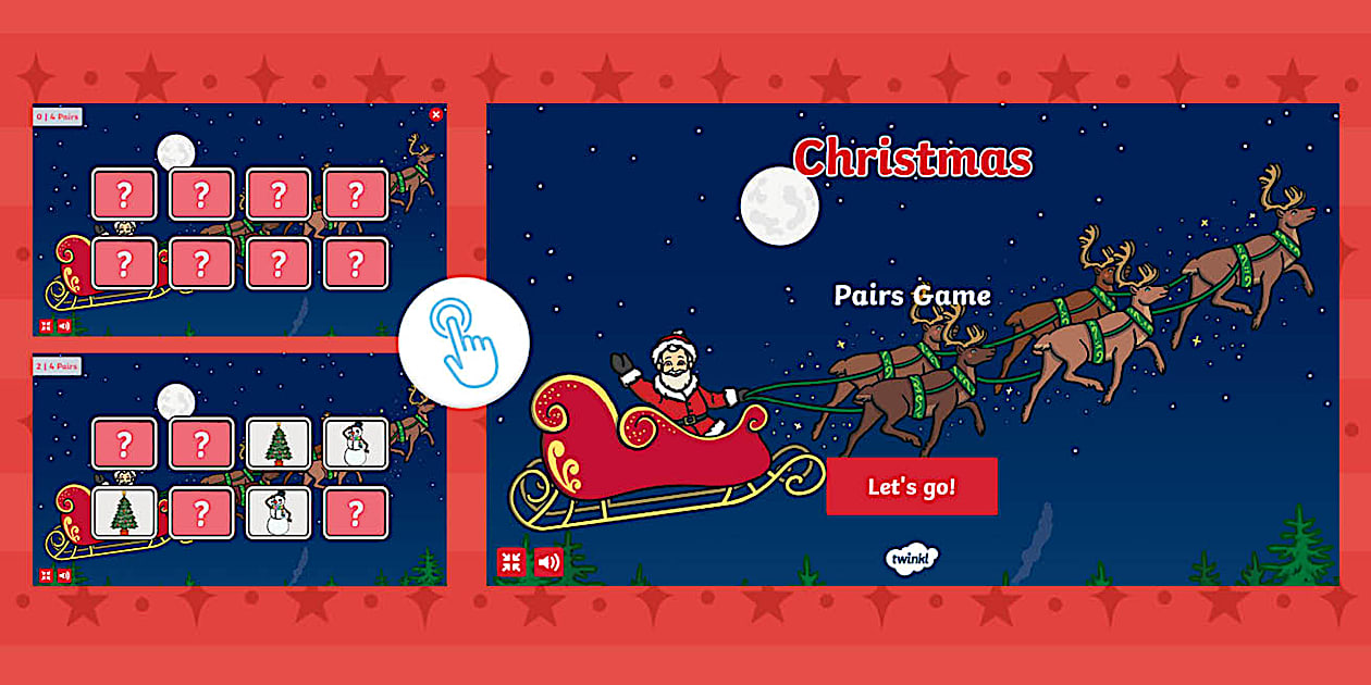 Christmas Interactive Pairs Game (teacher made) - Twinkl