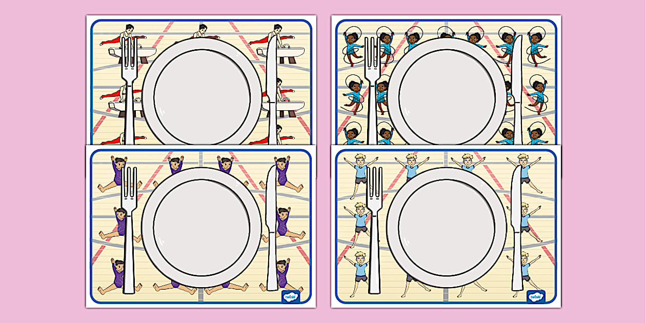 Gymnastics Party Place Mats (teacher made) - Twinkl