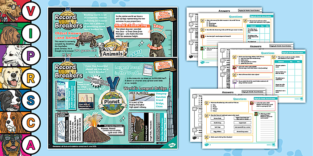 Digging for Details:Record Breaker Infographic Comprehension