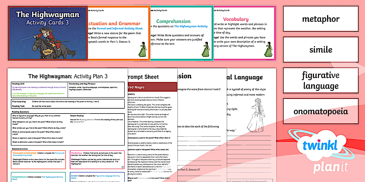 PlanIt Y6 The Highwayman Activity Plan 3 PlanIt Guided Reading Pack to ...
