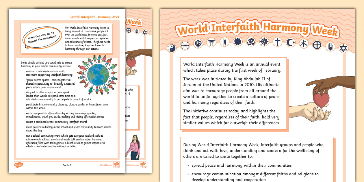 World Interfaith Harmony Week Fact File - Twinkl