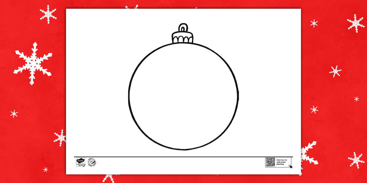 Christmas bauble template | Easy to print | Twinkl