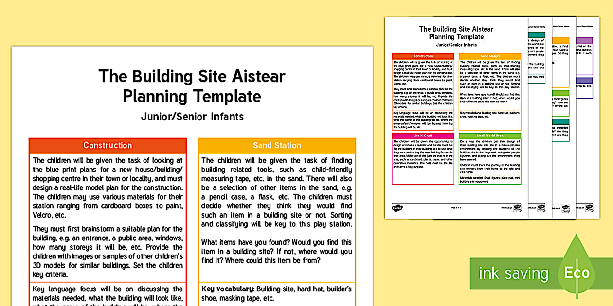 Editable The Building Site Aistear Planning Overview