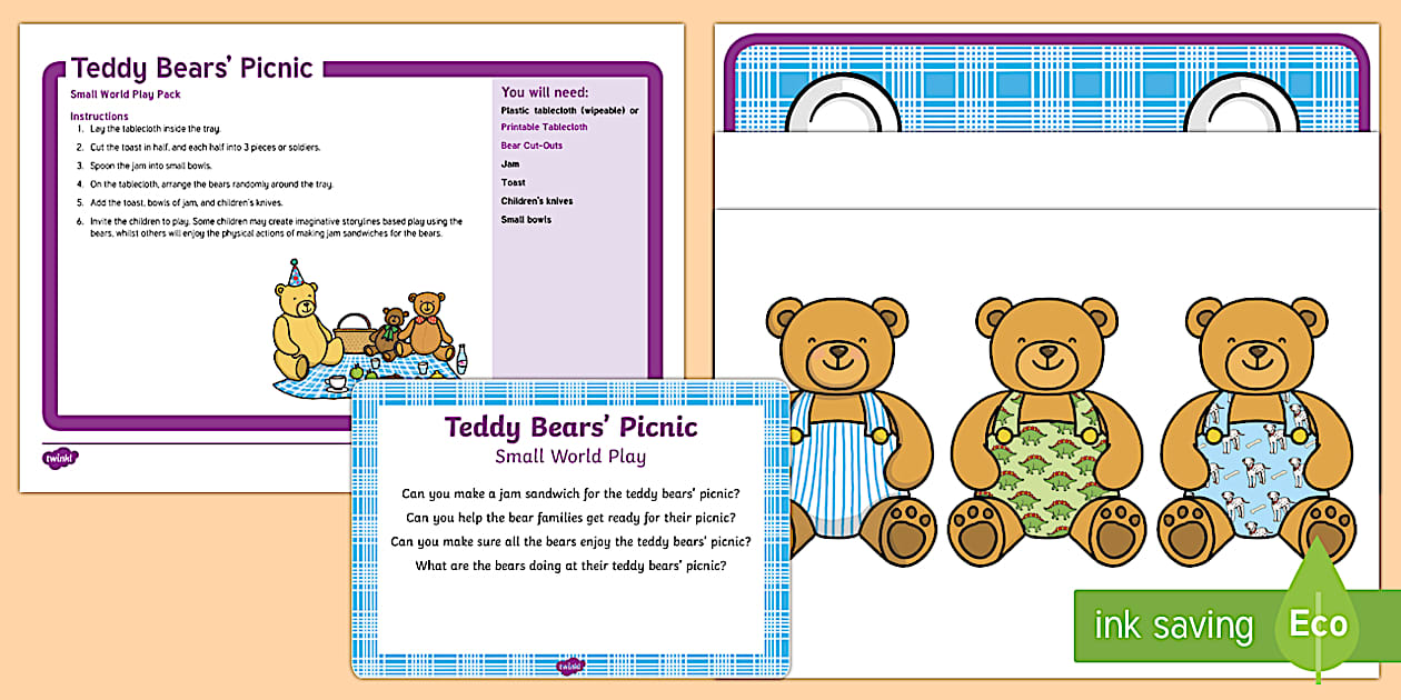 Teddy Bears' Picnic Small World Play Idea and Printable Resource Pack