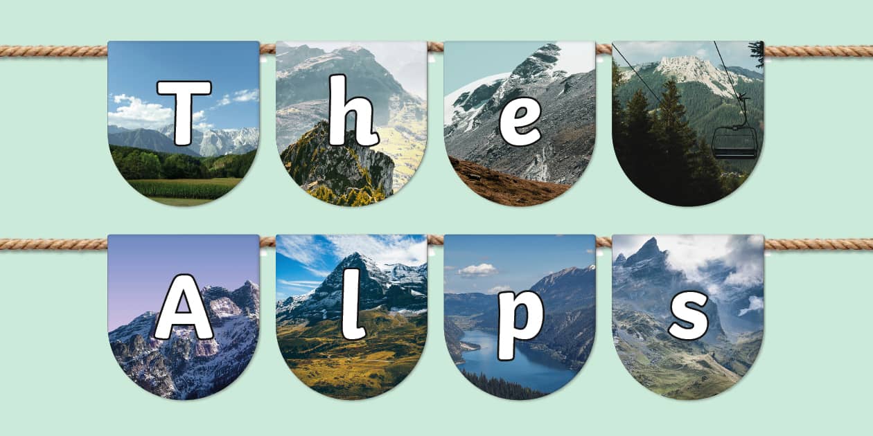The Alps Mountains Photo Display Bunting (Teacher-Made)