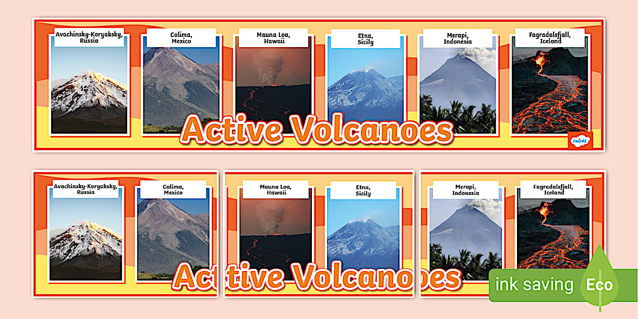 Active Volcanoes Photo Display Banner (teacher made)