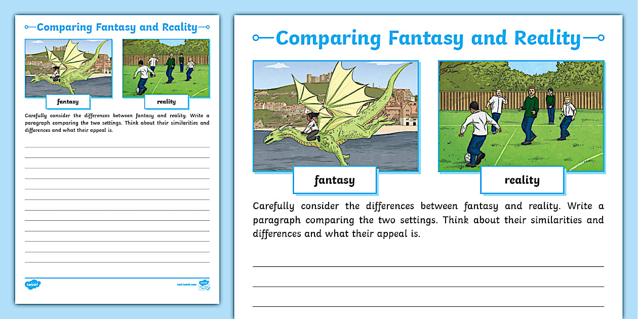 Comparing Reality and Fantasy Worksheet (teacher made)
