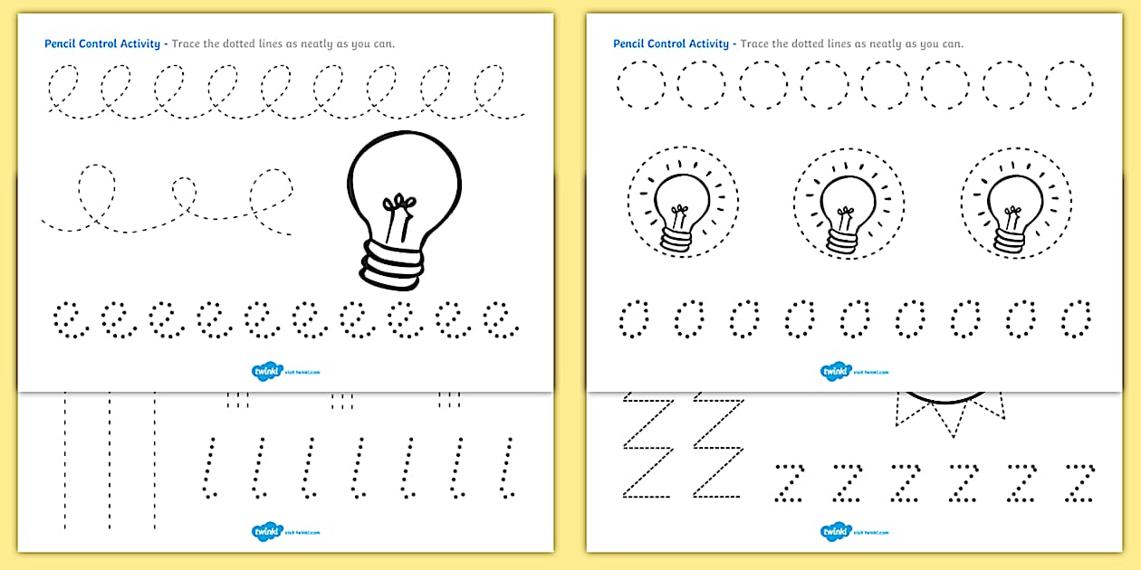Light and Dark Pencil Control Sheets (teacher made) - Twinkl