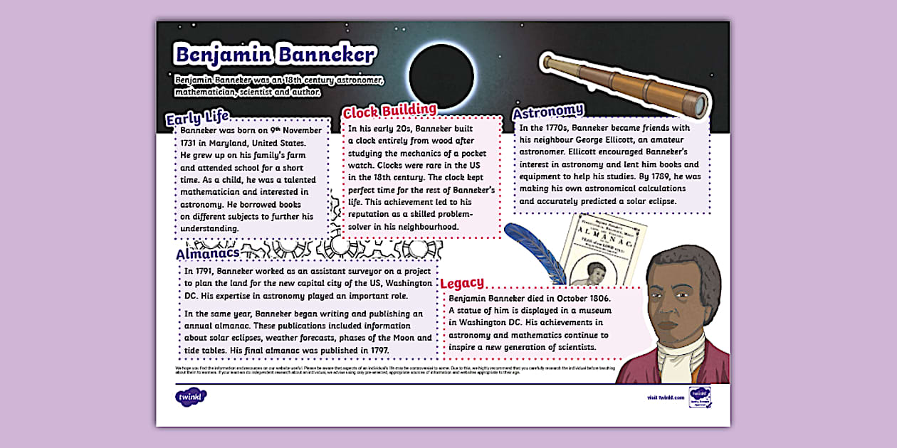 Benjamin Banneker Fact File - Twinkl - KS2 - Twinkl