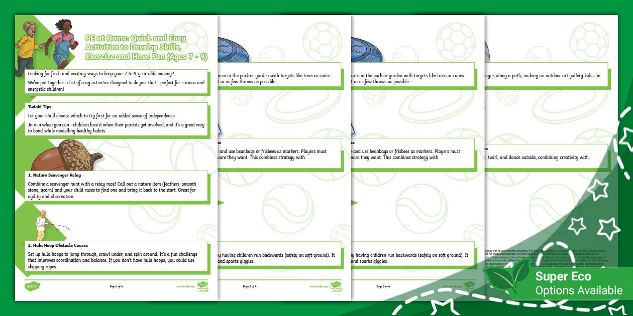 Quick Activities to Develop Skills and Exercise Ages 7 - 9