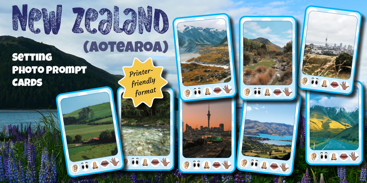 New Zealand (Aotearoa) Setting Photo Prompt Cards