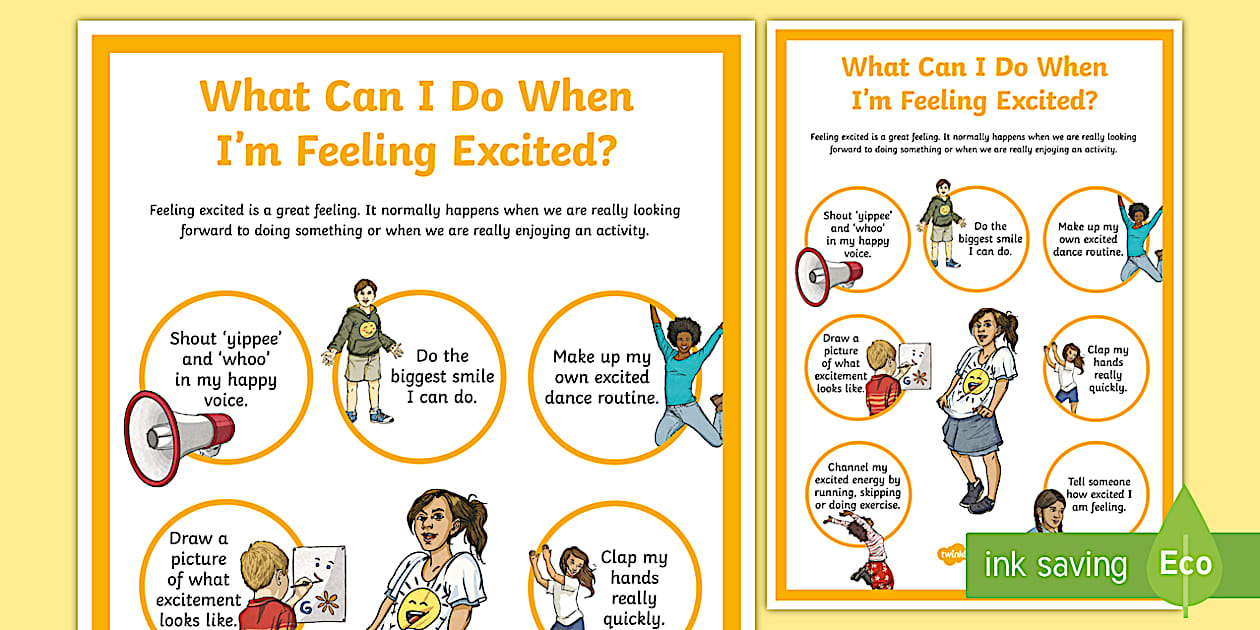 What Can I Do When I'm Feeling Excited? Poster - Twinkl