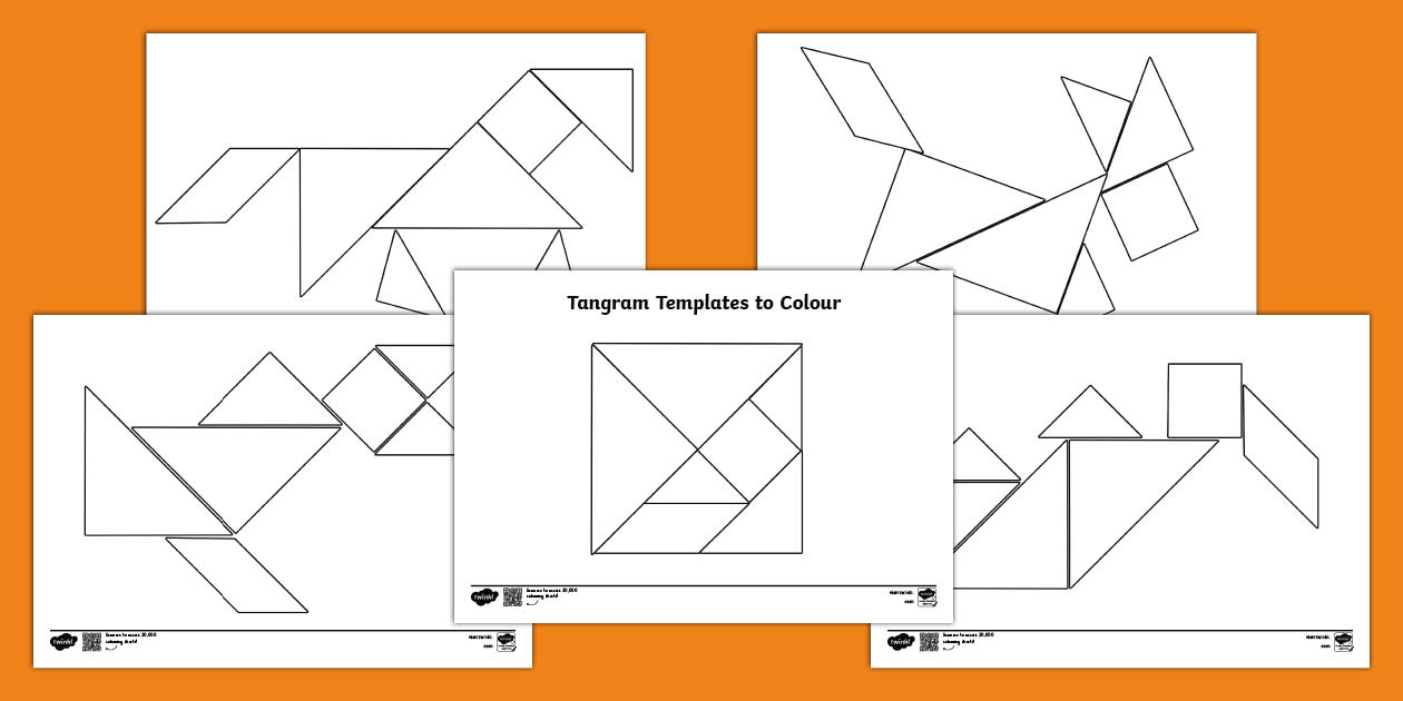 Tangram Templates to Colour | Puzzle Resources - Twinkl