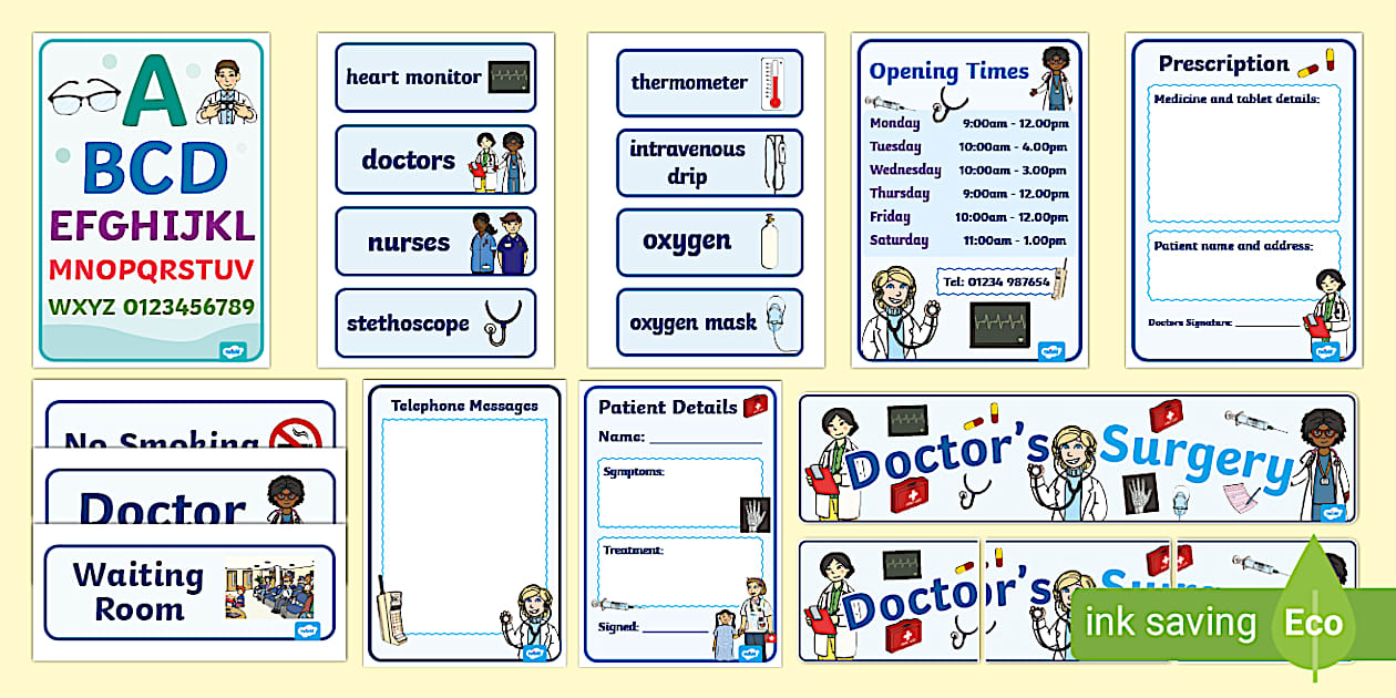 Doctor's Surgery Role Play Pack - ESL Doctor Role Play