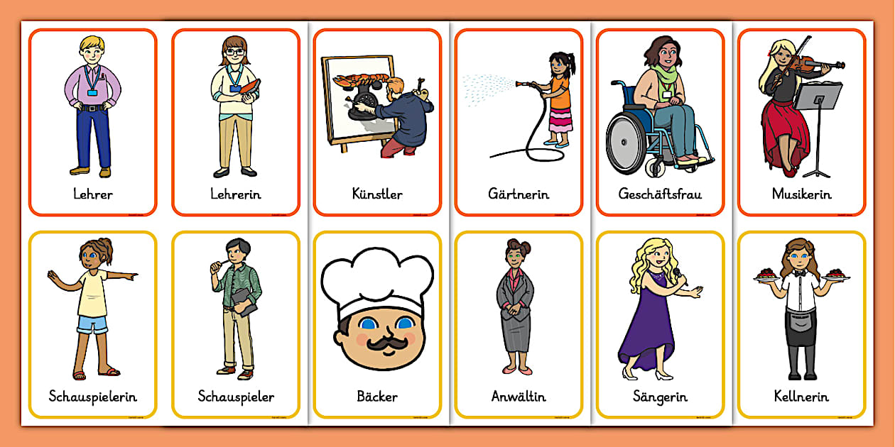 Häufige Berufe - Flash-Karten (teacher made) - Twinkl