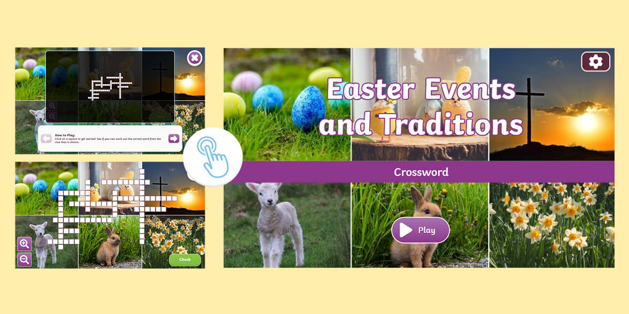 KS2 Easter Events and Traditions Interactive Crossword