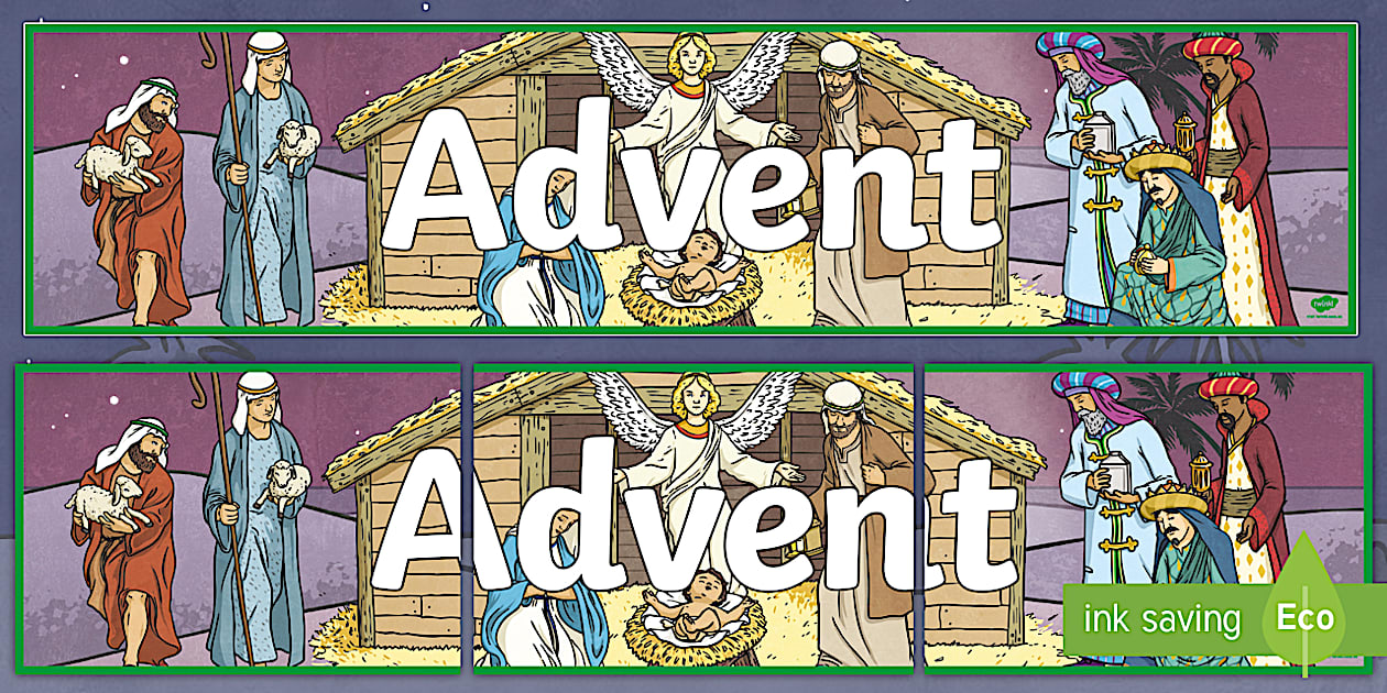 Advent Display Banner (teacher made) - Twinkl