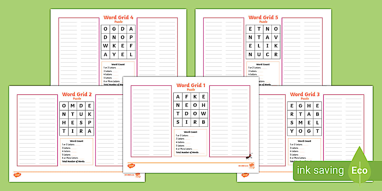 NZ Word Grid Game Word Spelling Activities Year 3-4 - Twinkl