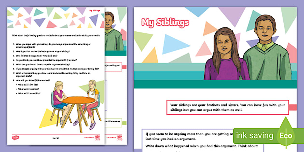 My Siblings Worksheet (teacher made) - Twinkl
