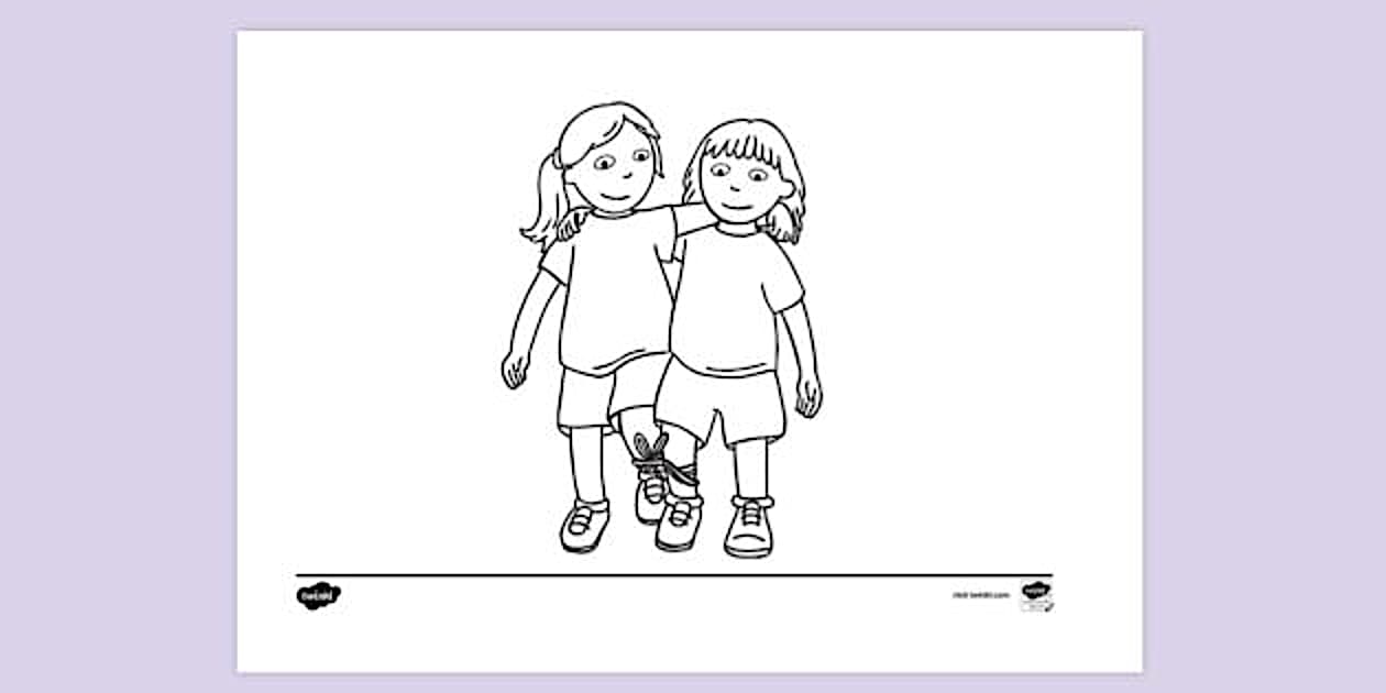 Three Legged Race Colouring Sheet | Colouring Sheets