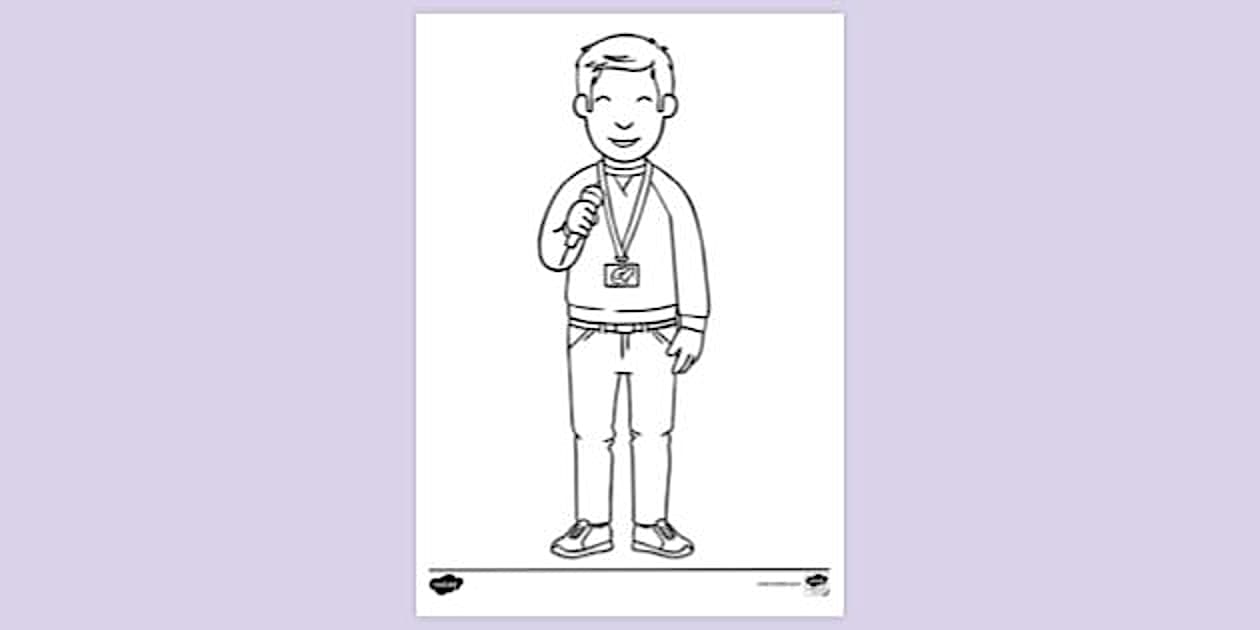 Space Museum Guide Talking Colouring | Colouring Sheets