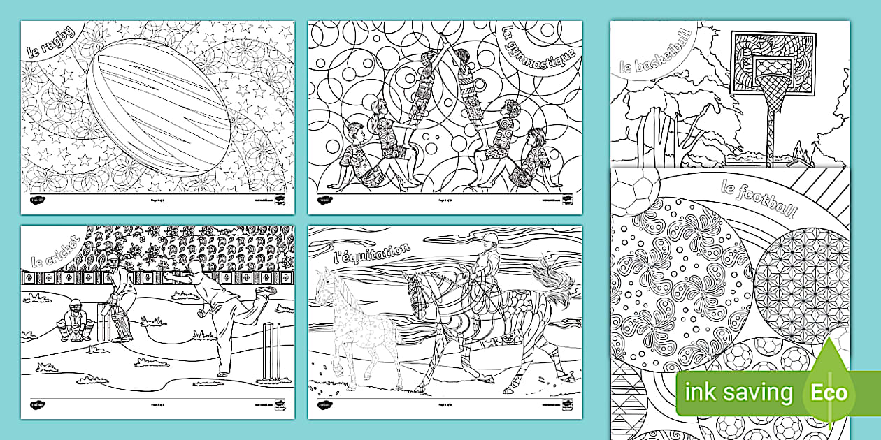 👉 French: Sport Mindfulness Colouring - Twinkl - KS2