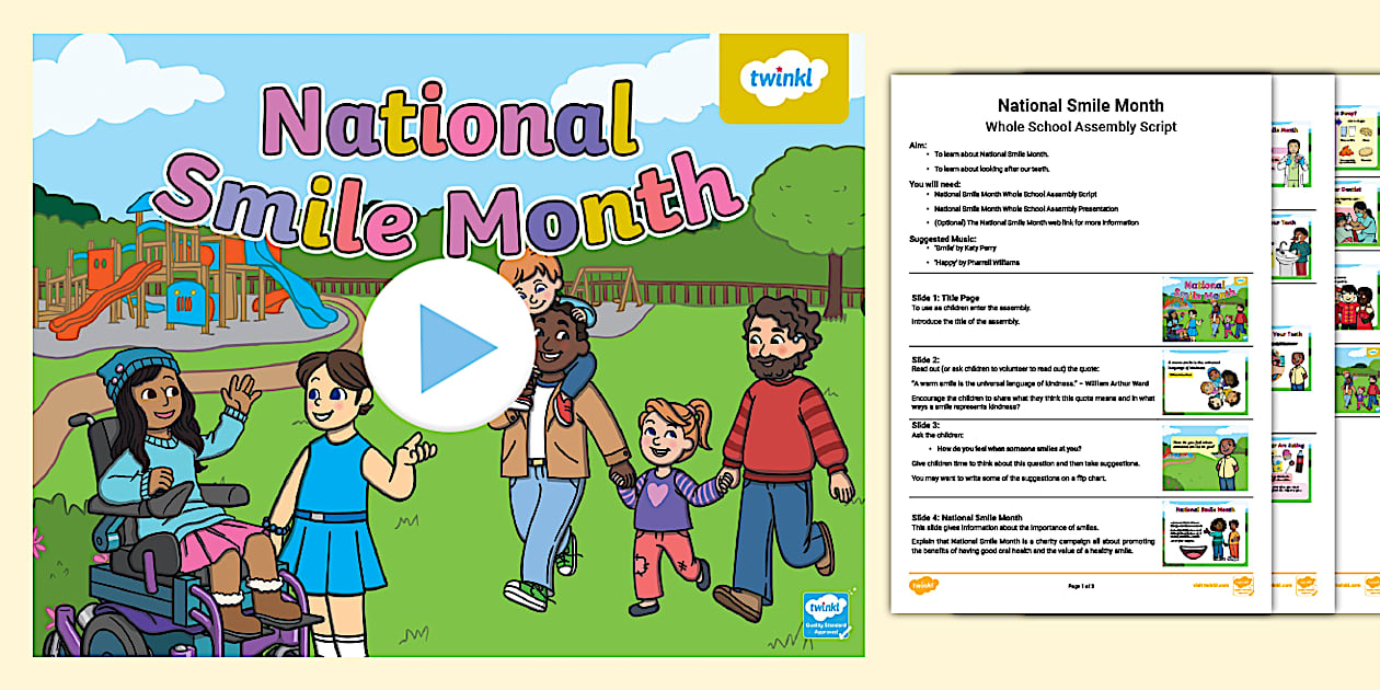 Whole School Assembly on National Smile Month PowerPoint