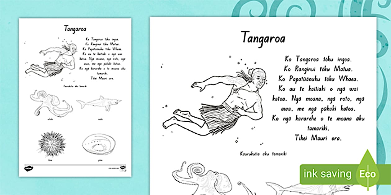 Tangaroa me āna Tamariki Worksheet / Worksheet Te Reo Māori