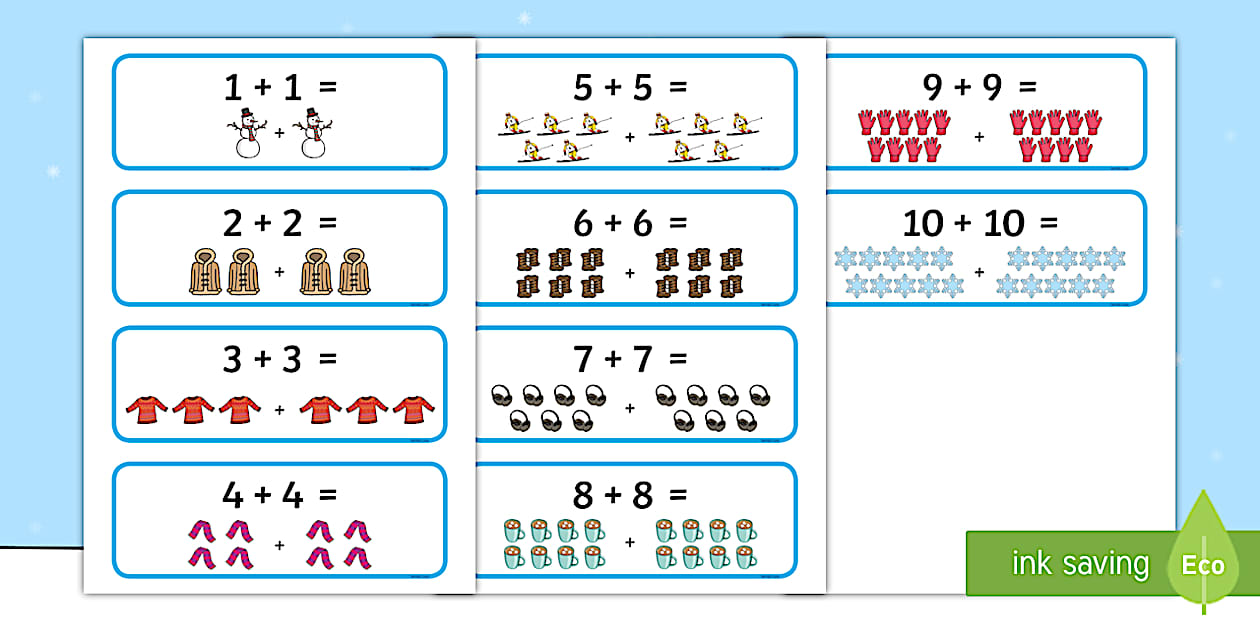 Tarjetas educativas: los dobles - El invierno (teacher made)