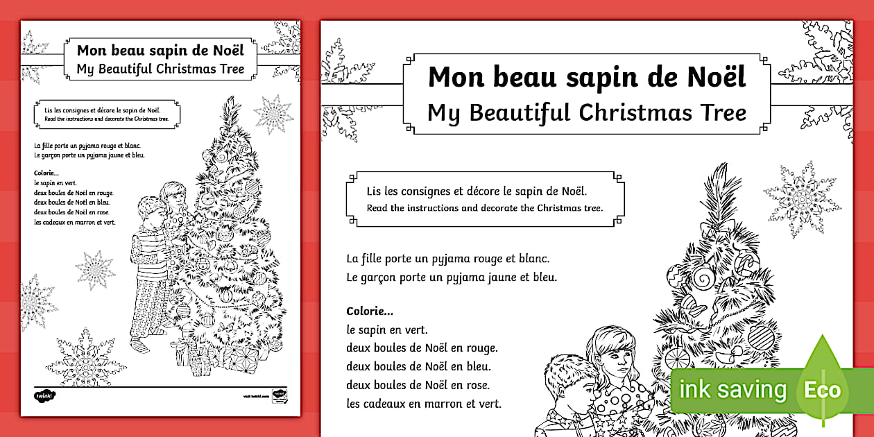 Un beau sapin de Noël- My Beautiful Christmas Tree - Twinkl