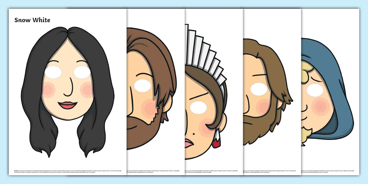 Snow White and the Seven Dwarfs Story Role Play Masks