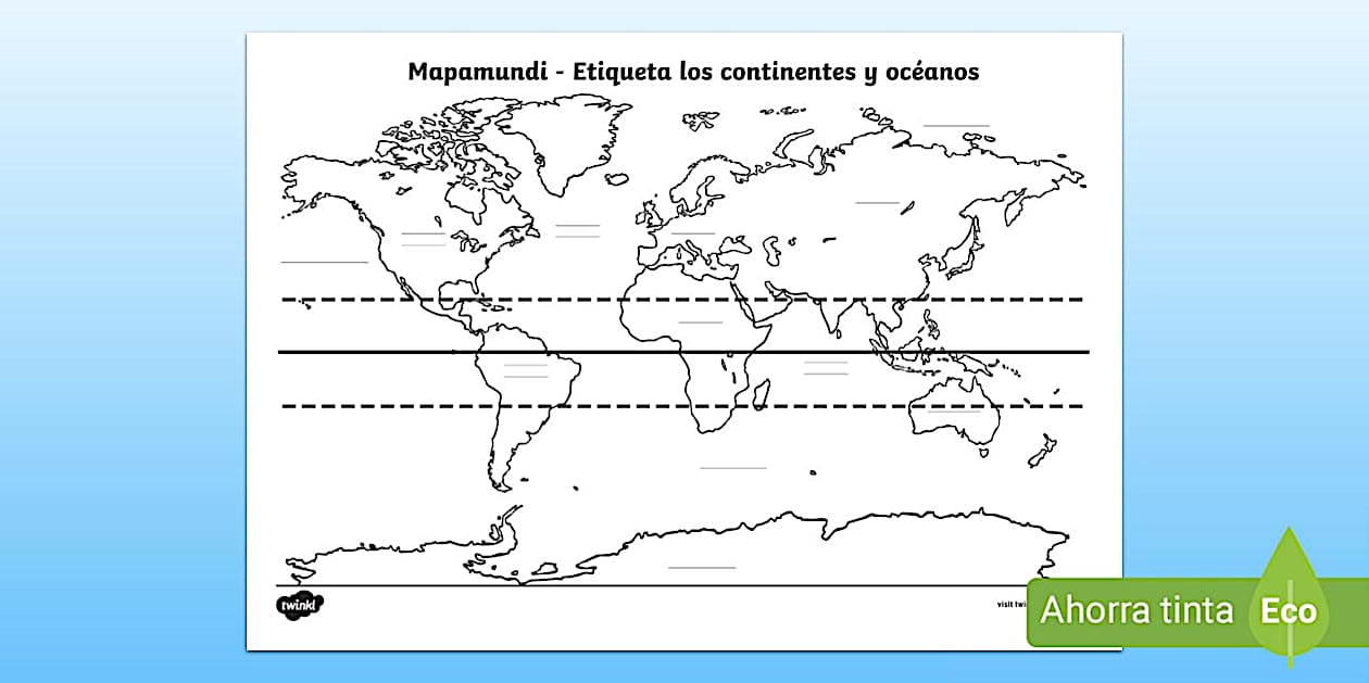 Ficha de actividad: Mapamundi (teacher made) - Twinkl