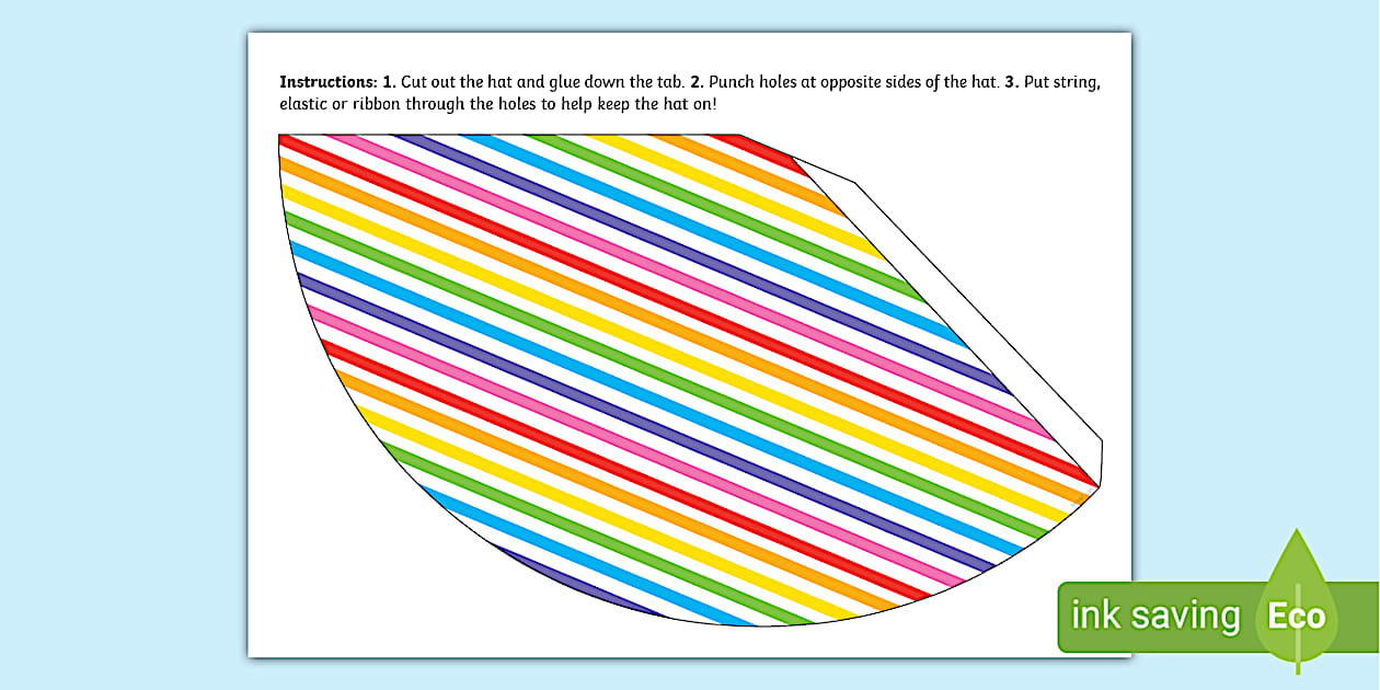 Rainbow Themed Birthday Party Hats (teacher made) - Twinkl