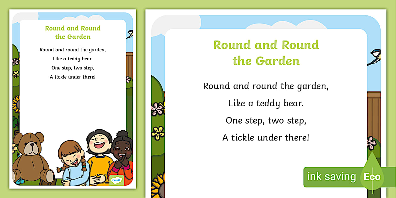 Round and Round the Garden Nursery Rhyme Poster | Kindergarten