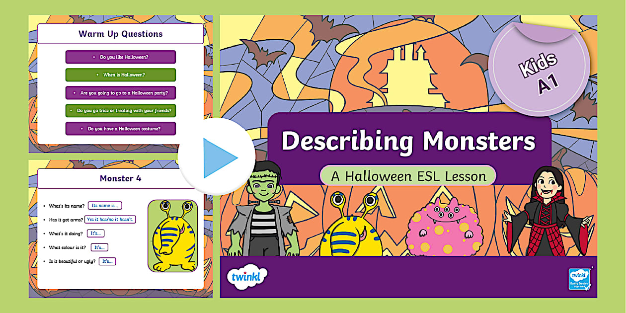 ESL Halloween Describing Monsters [Kids, A1] (teacher made)