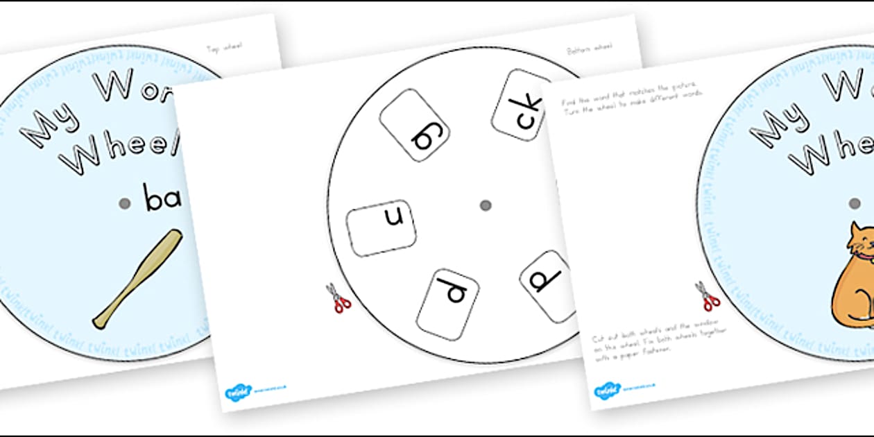 Precursive CVC Word Wheels Final Sounds - Twinkl