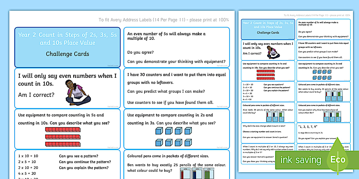 Year 2 Count in Steps of 2s, 3s, 5s and 10s Place Value Maths Mastery ...