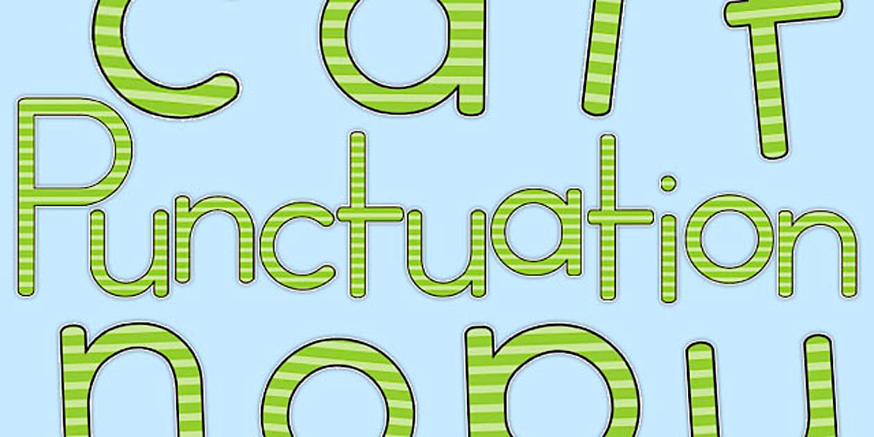 Editable Punctuation Display Lettering Green - Twinkl