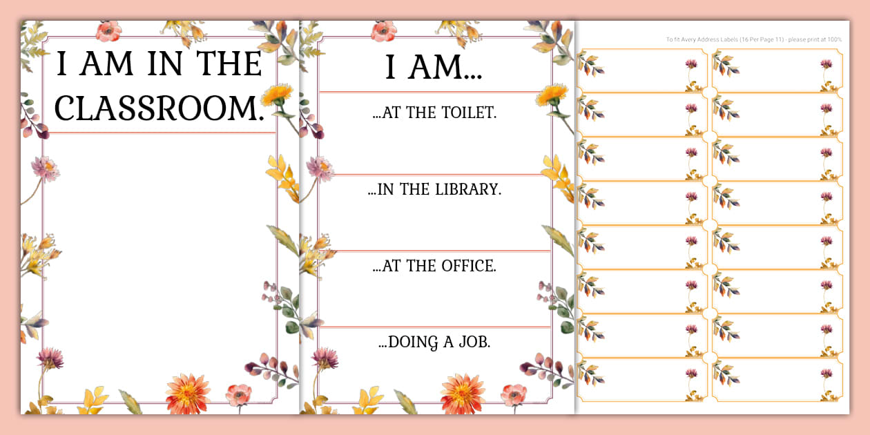 Wildflower Botanical Themed Self-Registration Poster