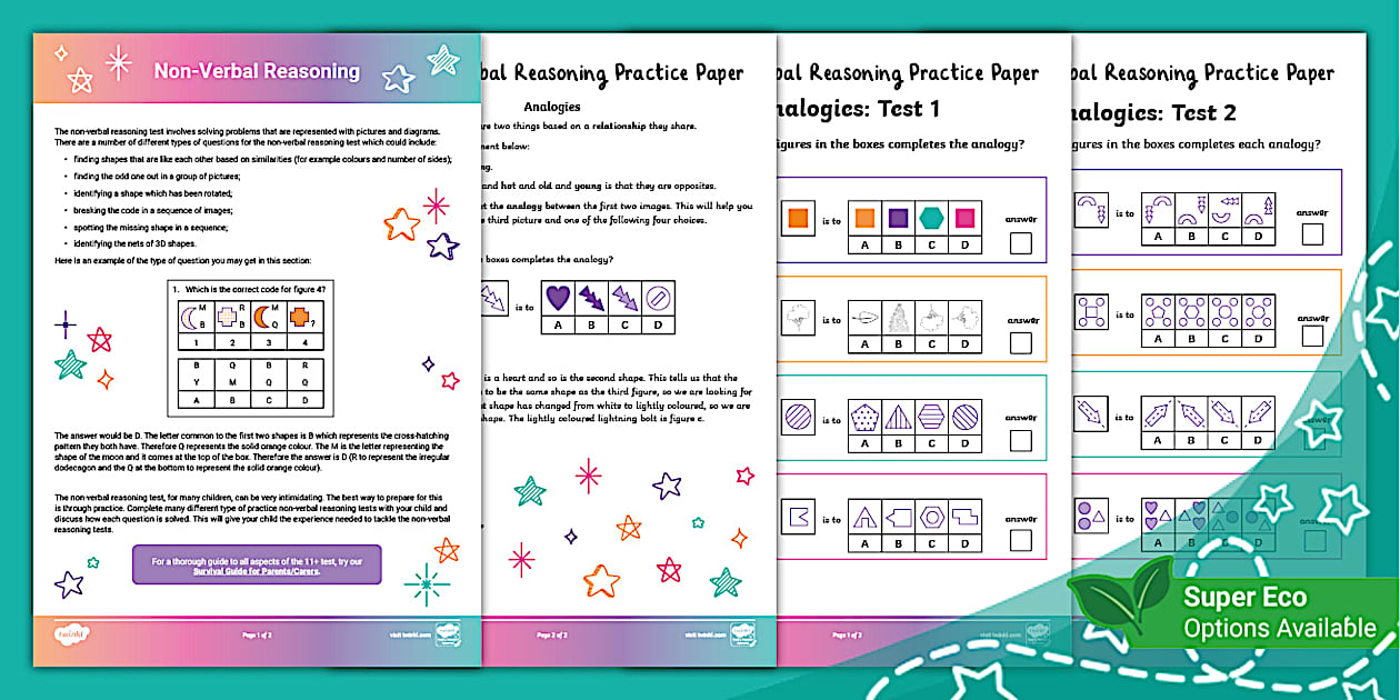 11+ Non-Verbal Reasoning Analogies Assessment Pack